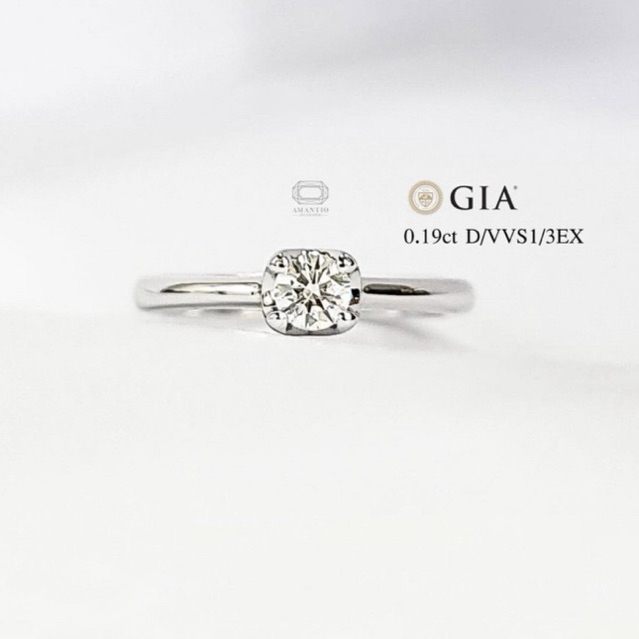 แหงนเพชรชู 0.19ct พร้อมเซอร์Gia เพชรแท้ทองแท้18k Amantio Dimond | Shopee Thailand