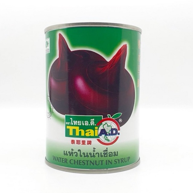แห้วในน้ำเชื่อม WATER CHESTNUT IN SYRUP รุ่นกระป๋อง 565g ฉลากสีเขียว ...