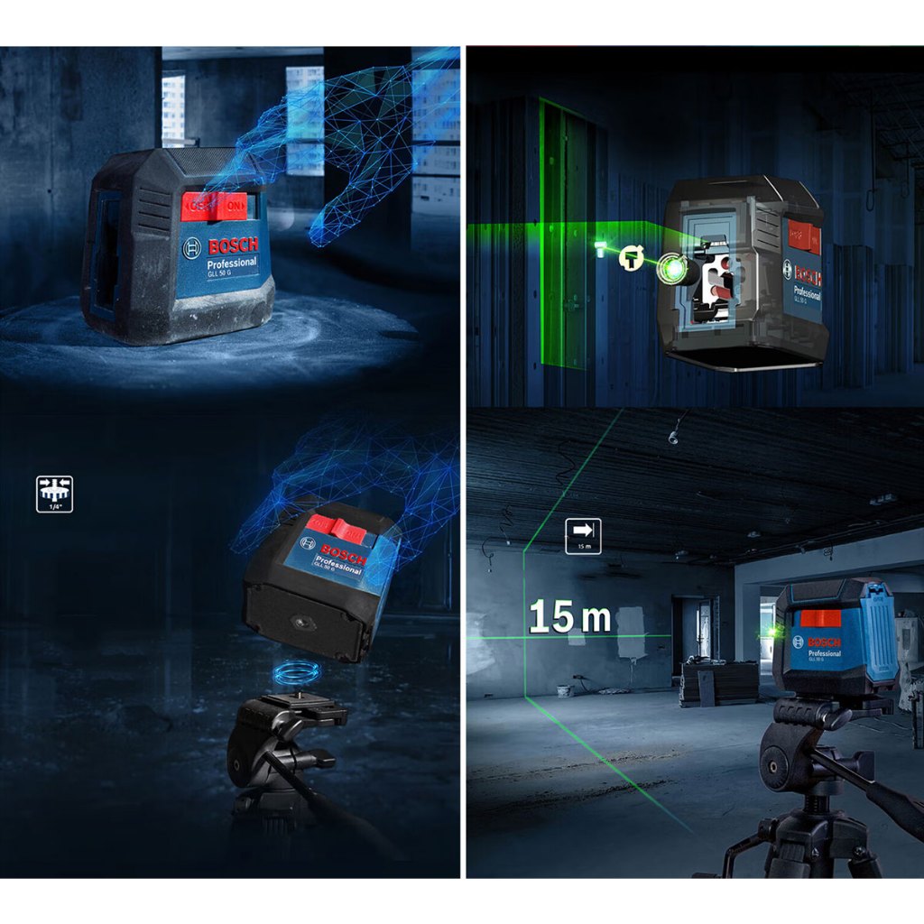 ใหม่!! Bosch GLL50G เลเซอร์ แนว ระดับ Bosch GLL50G Line Laser Level ...