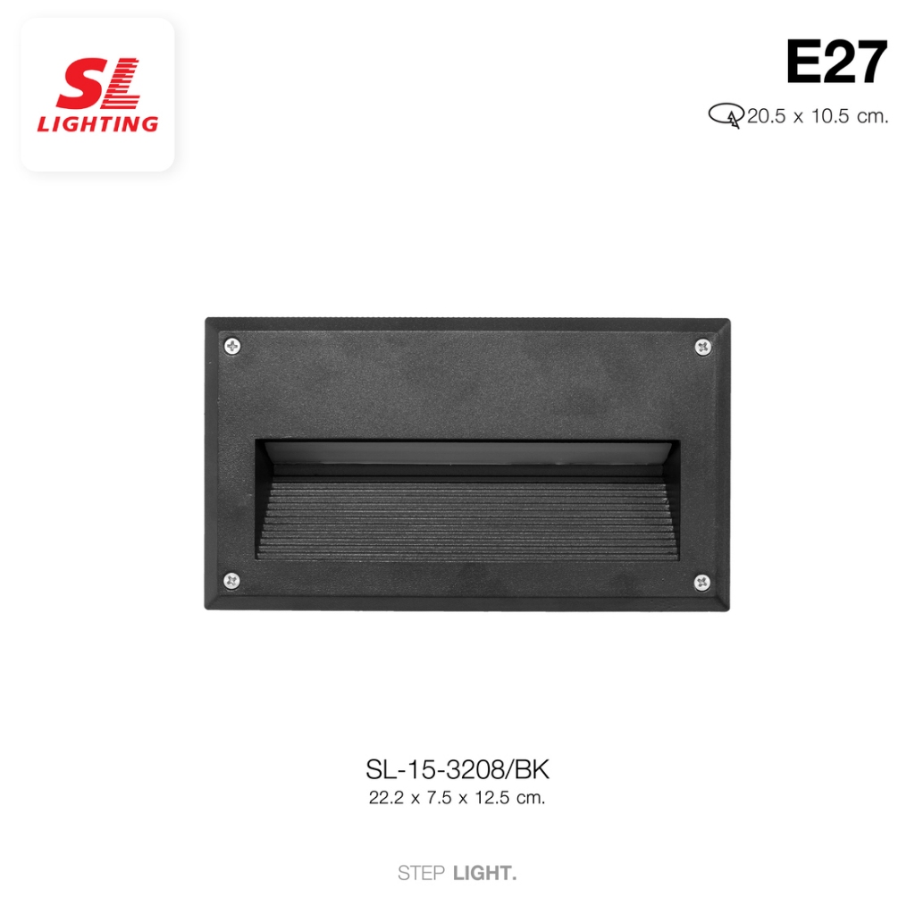 SL LIGHTING | Step Light โคมไฟสำหรับติดขั้นบันได สีดำ ขั้ว E27 รุ่น SL ...