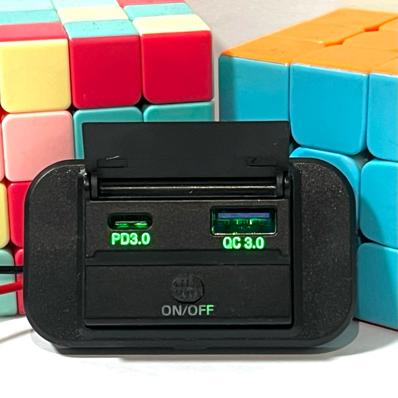 Socket USB PD Type [QC3.0+Type C] มีสวิตช์กดเปิด-ปิด สำหรับงาน DIY ...