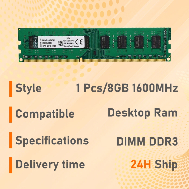 【สินค้าเฉพาะจุด】Kingston 4GB/8GB Desktop RAM DDR3 1333/1600/1866MHZ DIMM memory for Desktop NON ...