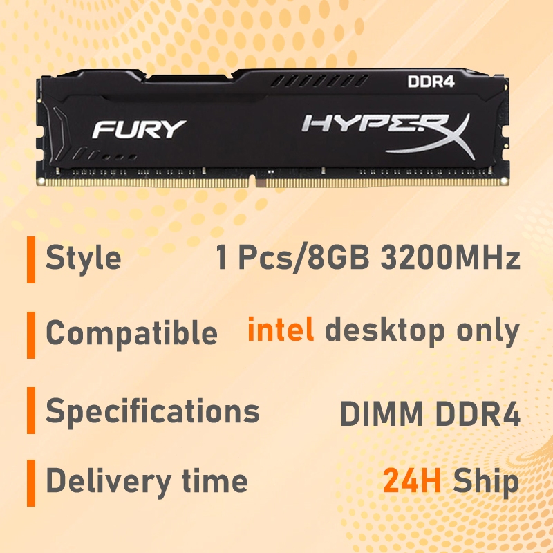 For Intel CPU Only】8GB/16GB Kingston Hyperx 2400/2666/3200MHZ Desktop RAM DDR4 DIMM for PC ...