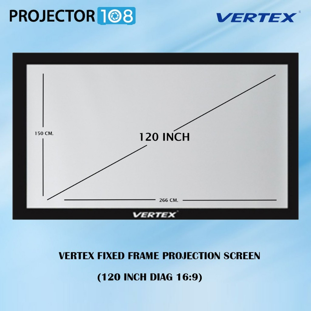 VERTEX Fixed Frame Projection Screen 120 Inch อัตราส่วน 16:9 (266 x 150 ...