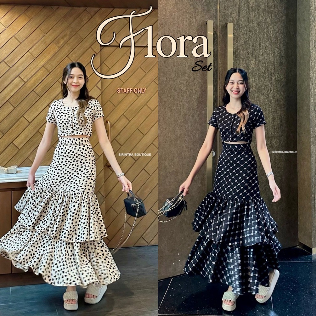 SIRINTRA : FLORA SET เสื้อ + กระโปรง | Shopee Thailand