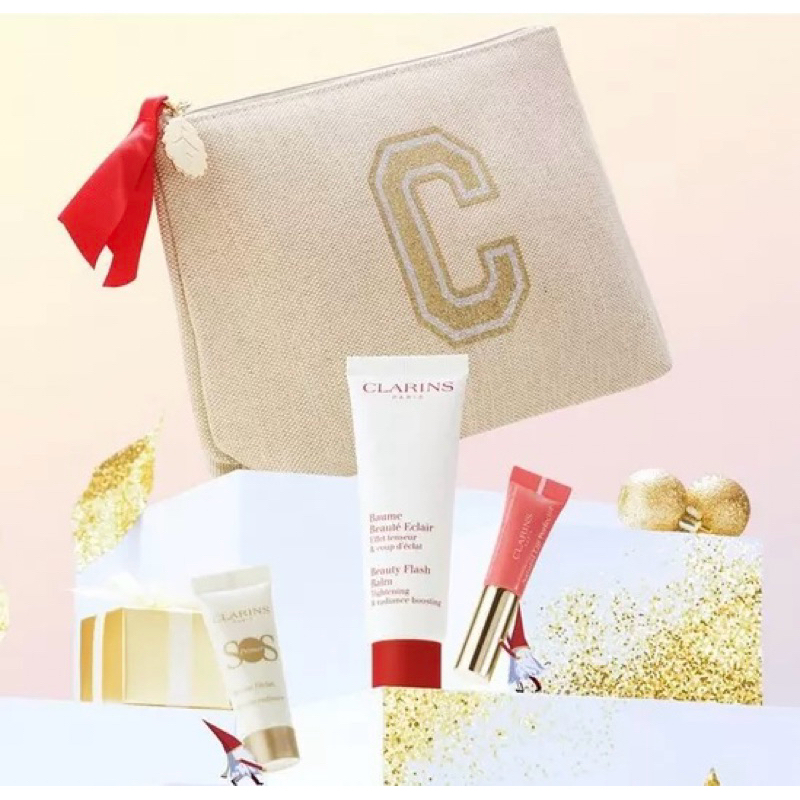 CLARINS pouch กระเป๋าใส่เครื่องสำอาง | Shopee Thailand