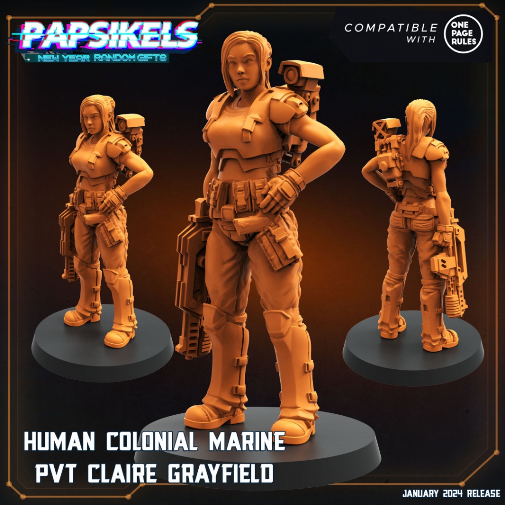 Human Colonial Marine PVT Claire Grayfield - Vs Humans - Humanoid Human ...