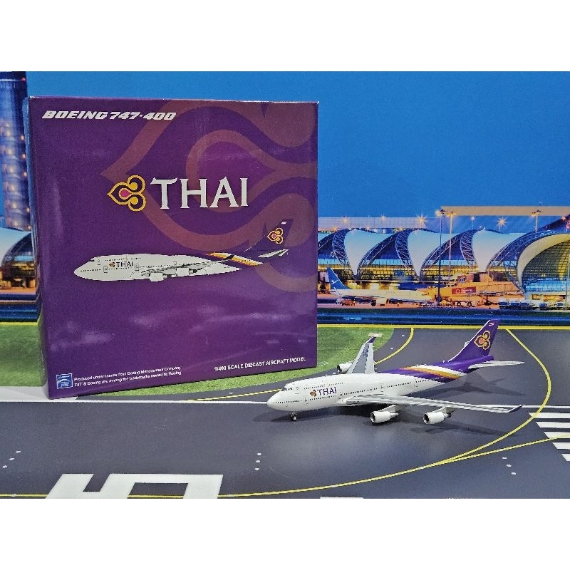 โมเดลเครื่องบิน Thai Airways การบินไทย Boeing 747-400 HS-TGG Scale 1:400 By JC Wings | Shopee ...