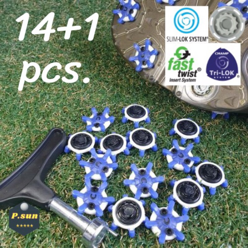 ปุ่มรองเท้ากอล์ฟ 14pcs.+ตัวไขปุ่ม Spikes golf Fast twist3.0 tri-rok ...