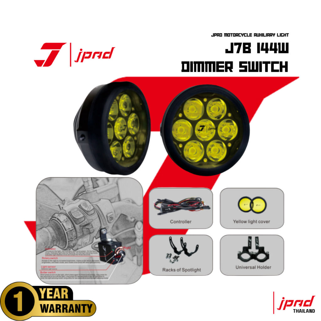 ไฟสปอร์ตไลท์ JPAD "B SERIES" DIMMER SWITCH HI-END LED FULL SET IPX8 ...