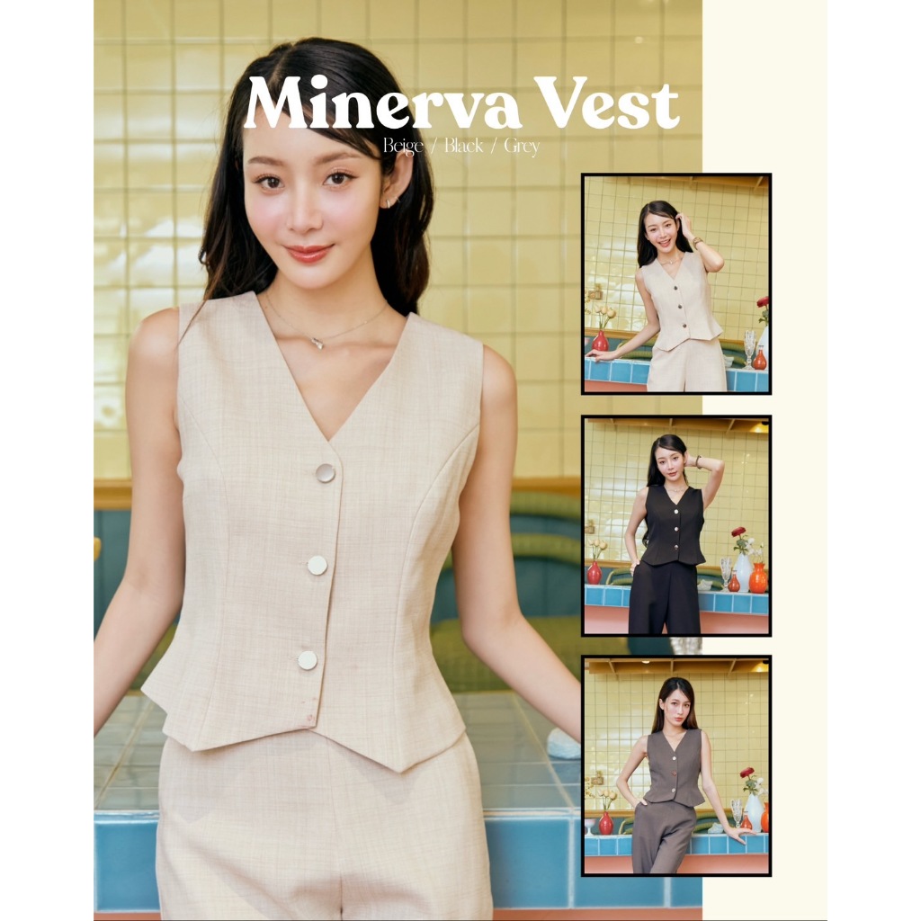 Miss office เสื้อเวตแขนกุดมีสายปรับหลัง (MT-274) | Shopee Thailand