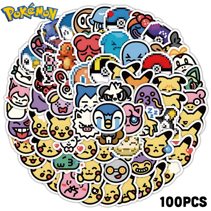 สติ๊กเกอร์ Pokémon 808 โปเกมอน 50ชิ้น โปเกม่อน Pokemon pikachu โปรเกมอน ...