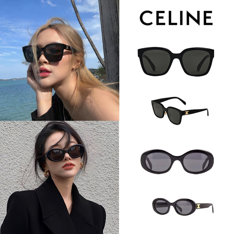 CELNIE Triomphe 05 01 09Temples Logo ตกแต่งโลโก้ แว่นกันแดดทรงรีสำหรับ ...