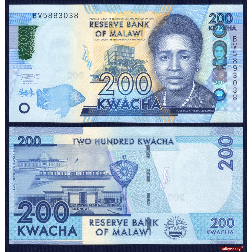 ธนบัตร มาลาวี MALAWI 200 ควาชา แอฟริกา P-65A สภาพใหม่เอี่ยม 100% ไม่ผ่านการใช้ สำหรับสะสม ...