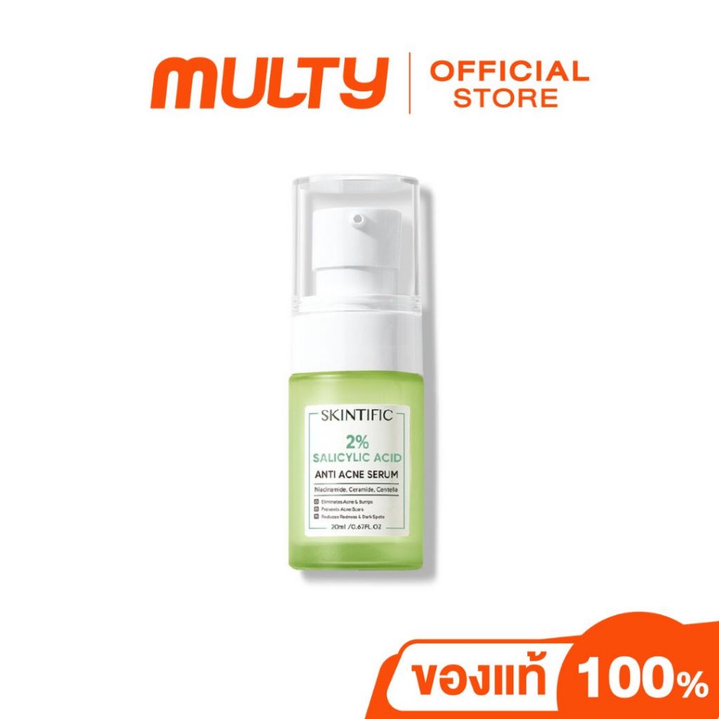 SKINTIFIC 2% Salicylic Acid Anti Acne Serum 20ml. เซรั่ม สำหรับผิวเป็น ...