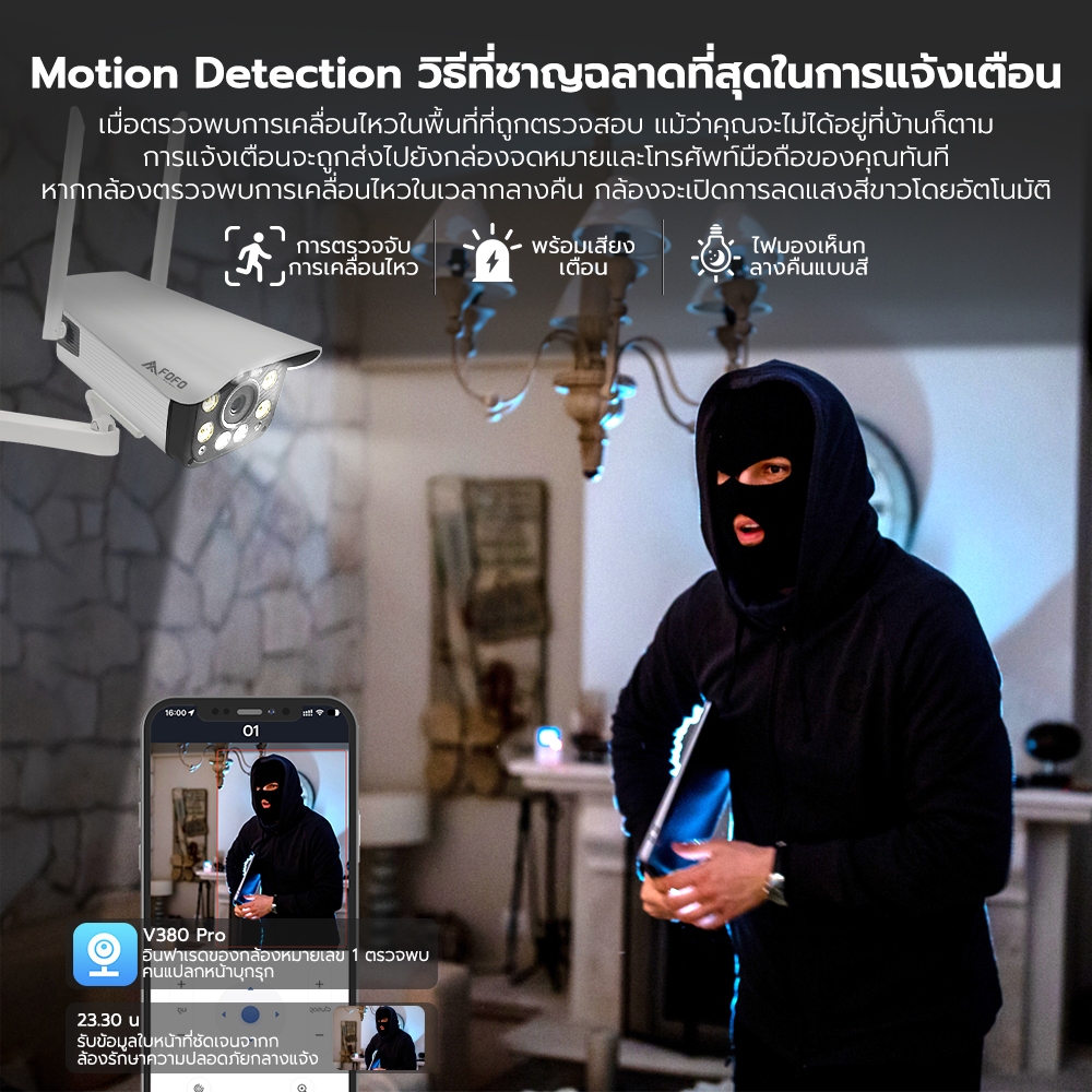 Aisee IR + White Lamp คืนวิสัยทัศน์ กล้องวงจรปิด WiFi IP Camera 8MP 8.0 ...