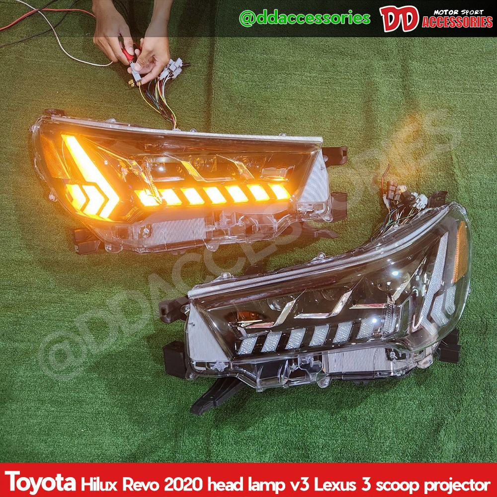 ไฟหน้า revo 2020 2021 2022 2023 2024 ลาย LEXUS ไฟLED V3 ราคาต่อคู่ มี ...