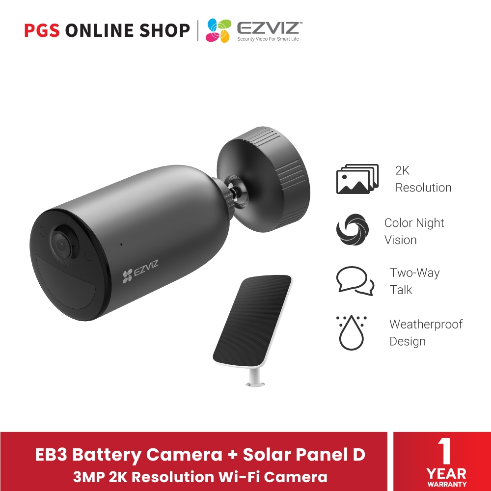 Ezviz EB3 Battery Camera + Solar Panel D ชุดกล้องวงจรปิดภายนอกมาพร้อม ...