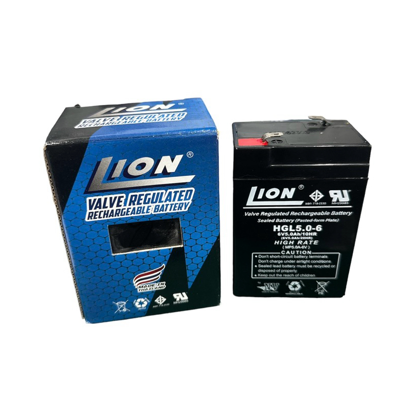 Battery แบตเตอรี่ LION 6V-5Ah (HGL6V-5AH) / แบตเตอรี่ 6V5ah/ แบตแห้ง ...