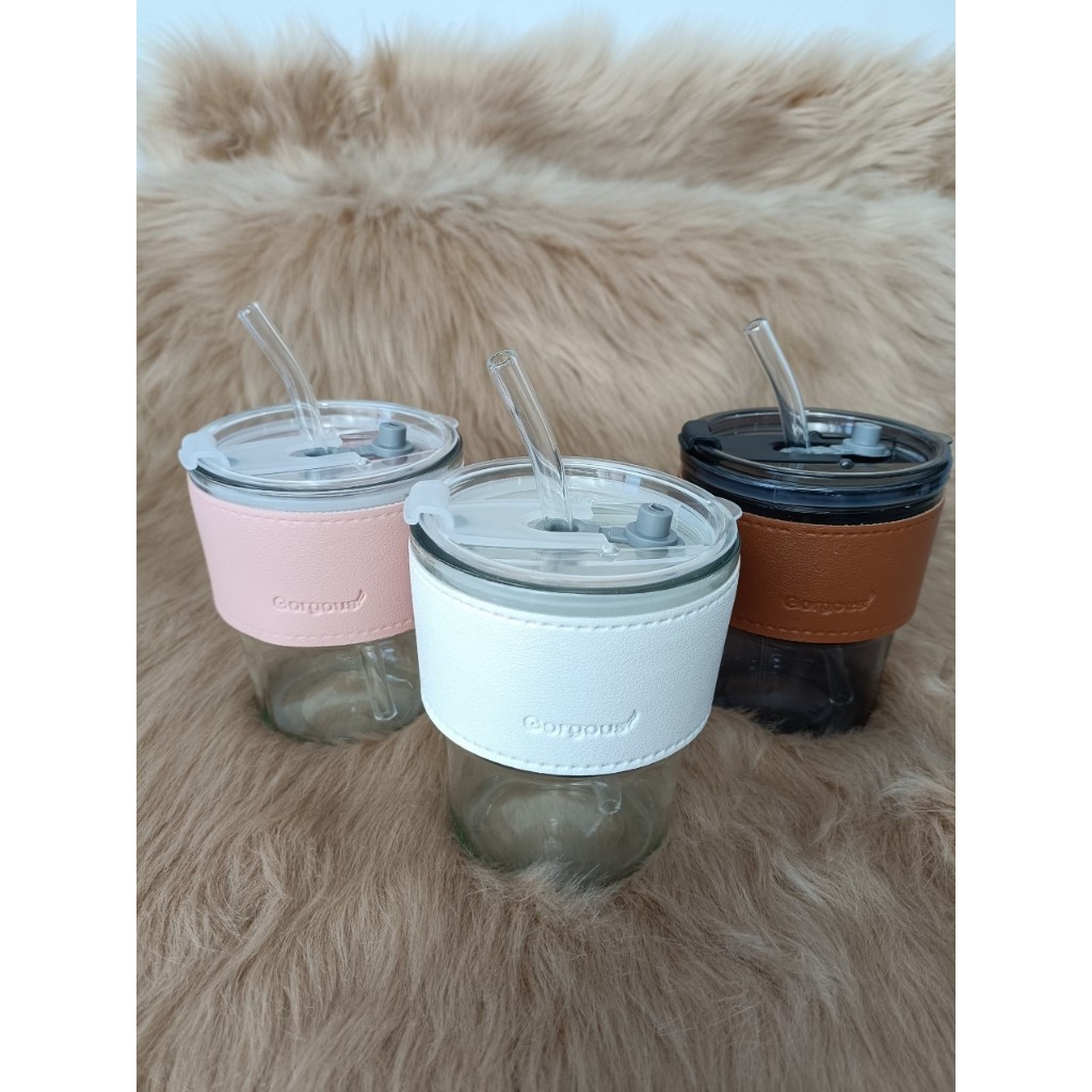 แก้วใส่น้ำ450ml แก้วกาแฟสไตล์มินิมอล พร้อมฝาและหลอดในตัว พร้อมส่ง | Shopee Thailand