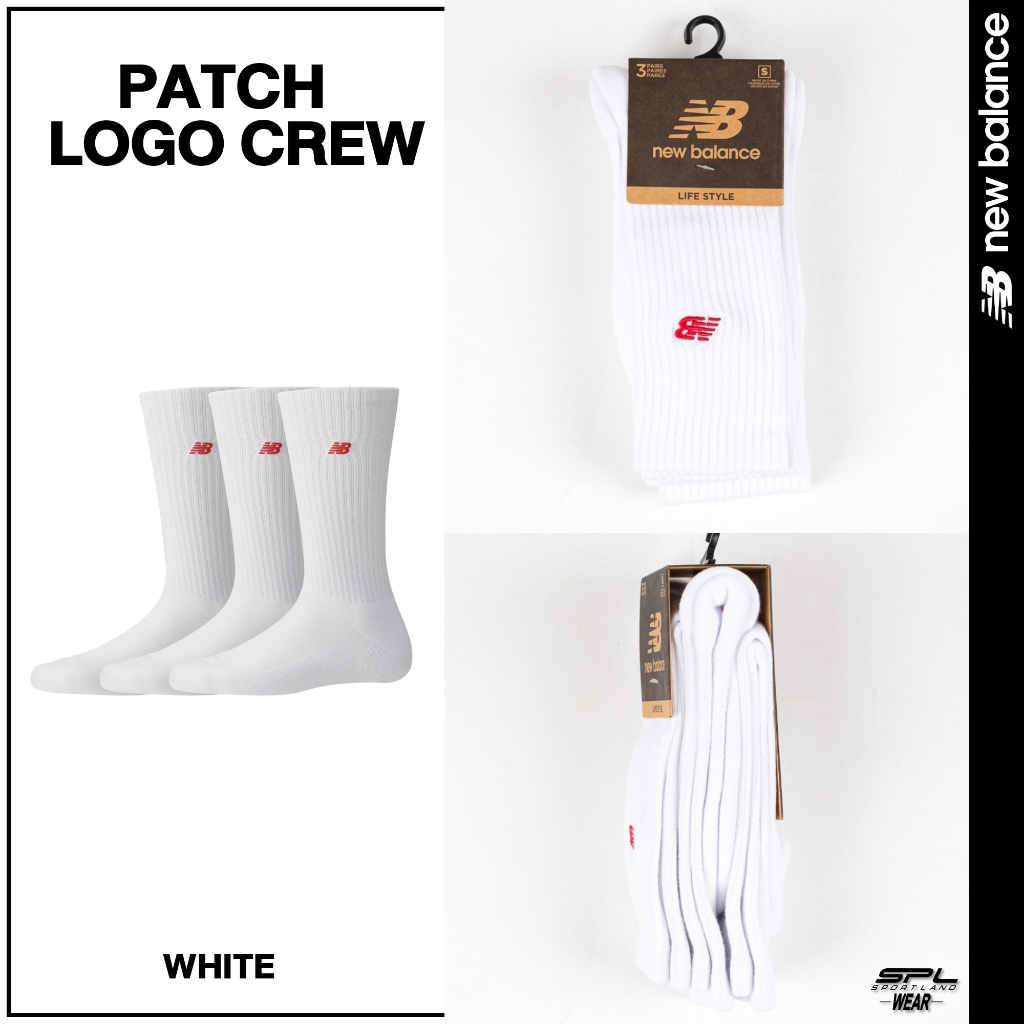 New Balance นิวบาลานซ์ ถุงเท้า (1 แพ็คมี 3 คู่) NB Patch Logo Crew 3PP ...