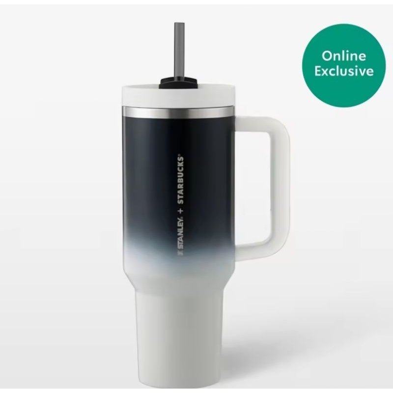 Starbucks Stainless Steel Stanley Gradient Black White Cold Cup 40 oz ...