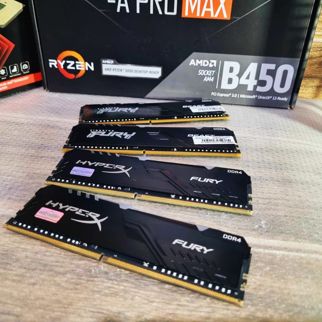 แรมพีซี RAM DDR4 16GB (8GBx2) BUS 3200MHz (หน่วยความจำ) KINGSTON HyperX FURY RGB/KINGSTON FURY ...