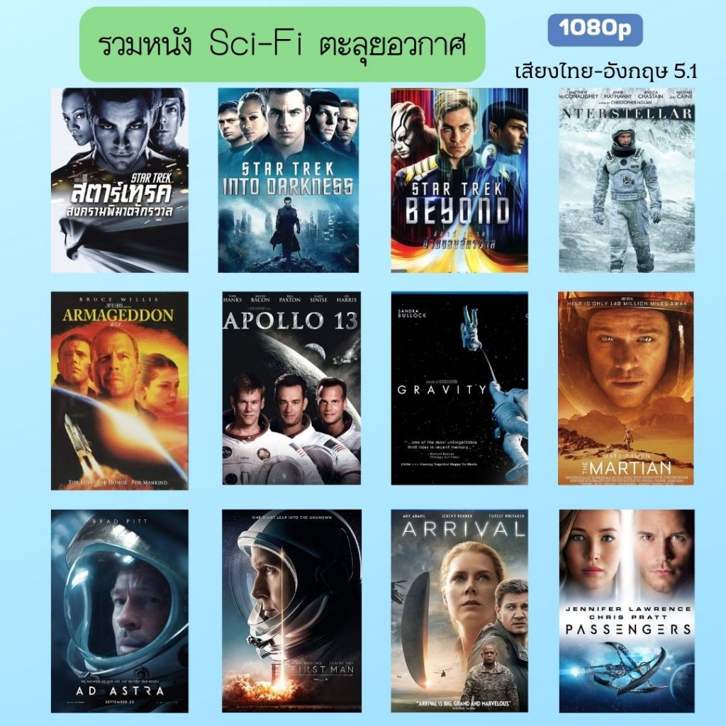 USB FLASH DRIVE รวมหนัง Sci-Fi ตะลุยอวกาศ 12 เรื่อง เสียงไทย-อังกฤษ 5.1 ...