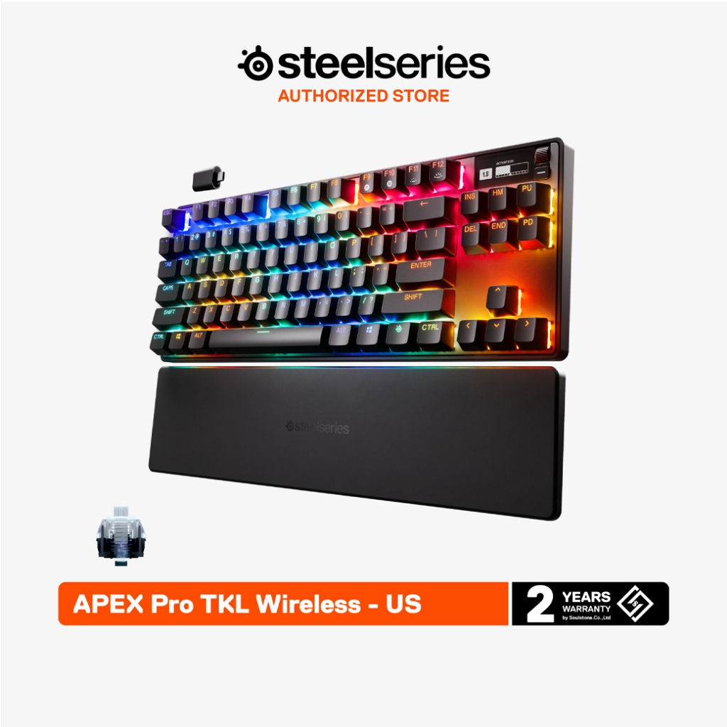 SteelSeries Apex Pro TKL Wireless Magnetic Gaming Keyboard คีย์บอร์ดเกมมิ่งไร้สาย TKL ไฟ RGB ...
