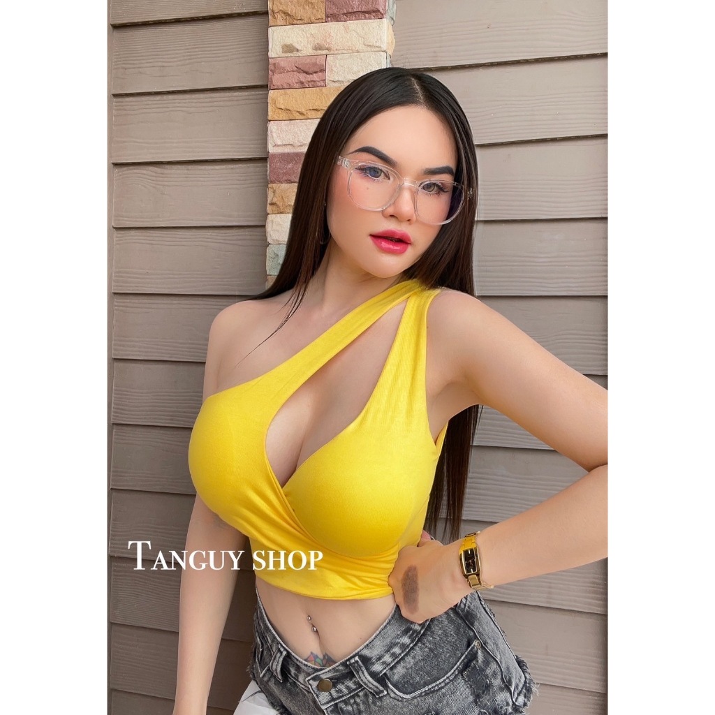 เสื้อครอปมีฟองน้ำ#A0204 | Shopee Thailand