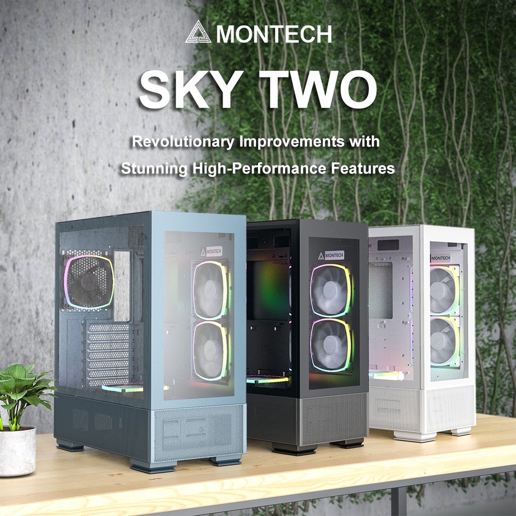CASE MONTECH SKY TWO มีพัดลม ARGB PWM ขนาด 120mm มาให้จำนวน 4 ตัว เคสระดับ High-End สไตล์เรียบ ...