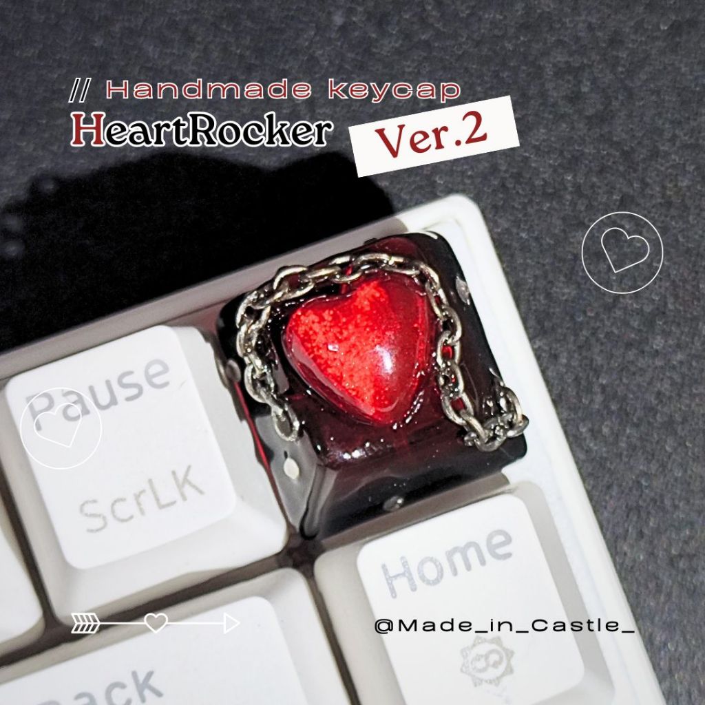 HeartRocker V.2 Keycap|Valentines Keycap|คีย์แคป หัวใจ สีแดง วัน ...