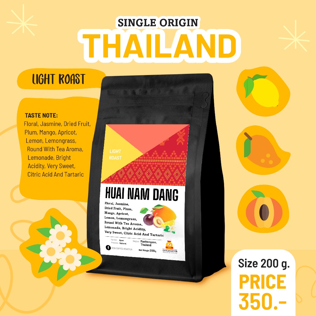 เมล็ดกาแฟคั่วอ่อน ห้วยน้ำดัง อ.แม่ฮ่องสอน :Process Natural กาแฟCOE farm ...