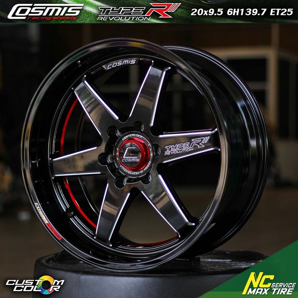 ล้อแม็กขอบ20 / Cosmis Type-R Revolution / 20x9.5 6H139.7 ET25 / สีดำcncเส้นใต้แดง / รถกระบะตัว ...