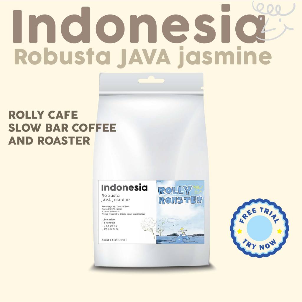 Rolly Coffee Roaster : เมล็ดกาแฟคั่วอ่อน Indonesia Robusta Java Jasmine ...