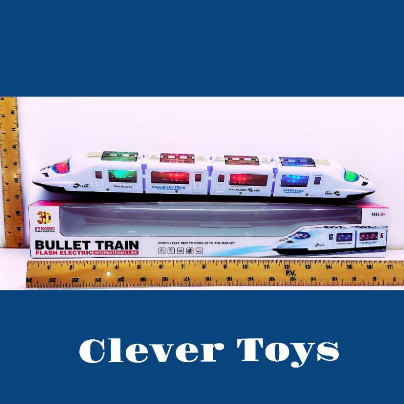 Clever Toys รถของเล่นใส่ถ่าน รถไฟฟ้าBTSใส่ถ่าน วิ่งชนถอย มีไฟ มีเสียง ...