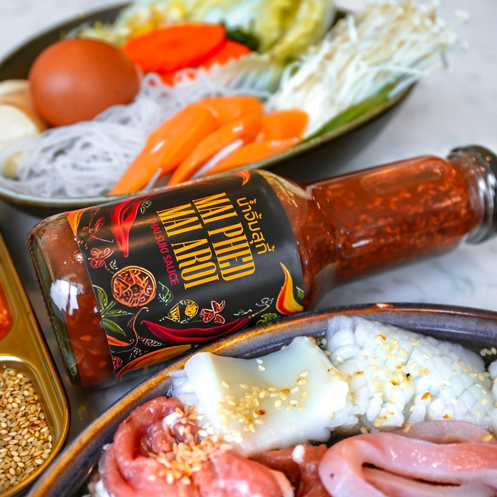 SUKI & BBQ Sauce 360g น้ำจิ้มสุกี้อร่อยมากเผ็ด รสชาติเป็นเอกลักษณ์ แบรนด์ "Mai Phed Mai Aroi ...