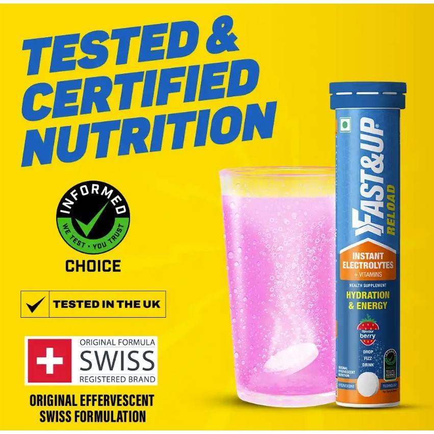FAST&UP Hydration Electrolyte เกลือแร่ อัดเม็ดสำหรับนักกีฬา ผสมน้ำดื่ม ...
