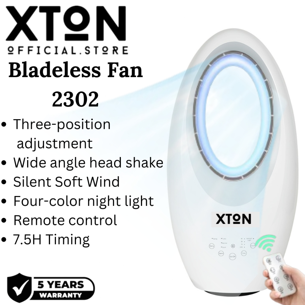 XTON Leafless Electric Fan Household Electric Fan Bladeless fan 2302 Floor Fan Small standing ...