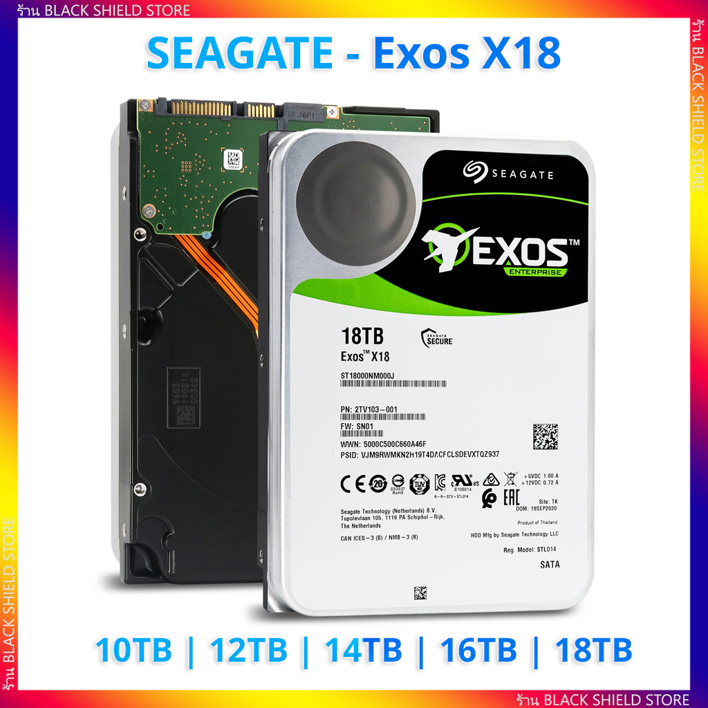 [ฮาร์ดดิสก์] Seagate 10TB-18TB Exos X18 7200 RPM SATA 6Gb/s 512e/4Kn ...