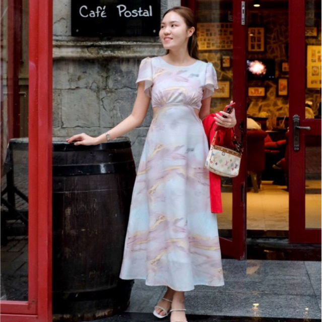 Lyra cut off maxi dress อัพเดตผ้า สั่งขนาดยาวในแชทจ้า | Shopee Thailand