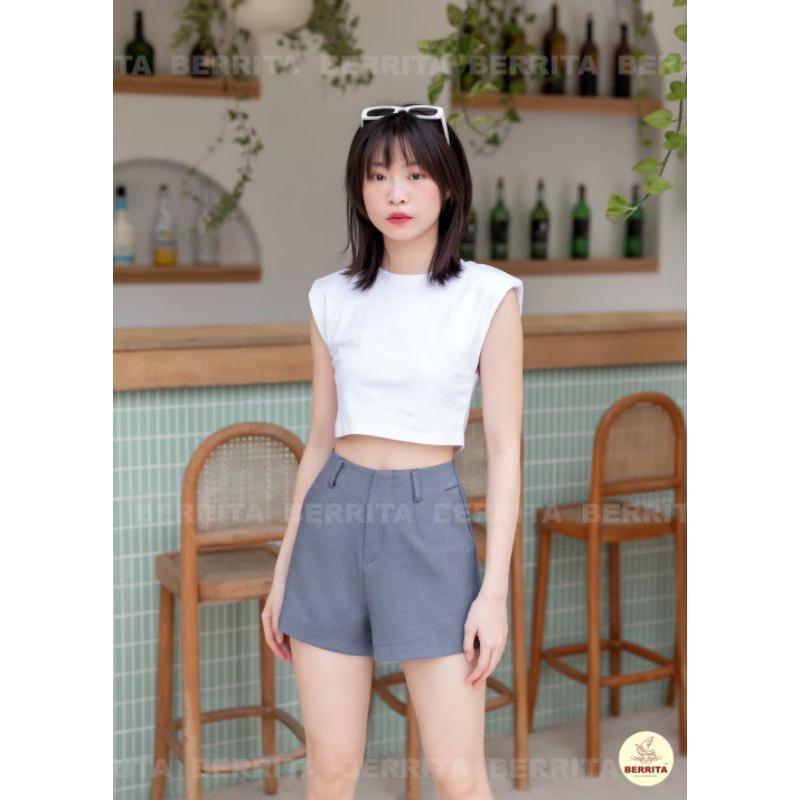 กางเกงขาสั้นแบรนด์Berritaดีไซด์เรียบหรูใส่ง่ายผ้านิ่มเบาสบาย#063 | Shopee Thailand