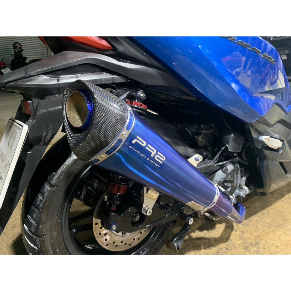 ท่อ PR2 ปลายคาร์บอนแท้ ไดร์สีน้ำเงิน FORZA350 / XMAX300 ท่อPR2 แท้ Forza 350 / Xmax 300 สีเขียว ...