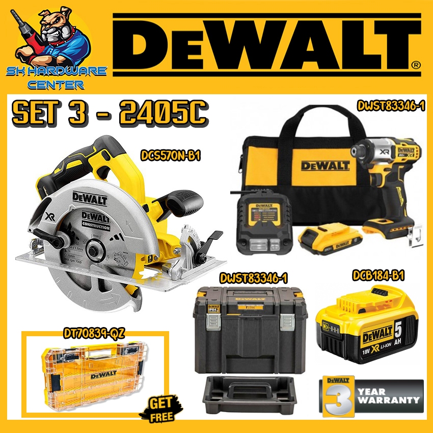 DEWALT ชุดเครื่องมือช่างไม้ 20v DCS570N , DCF84501A , DWST83346 ...