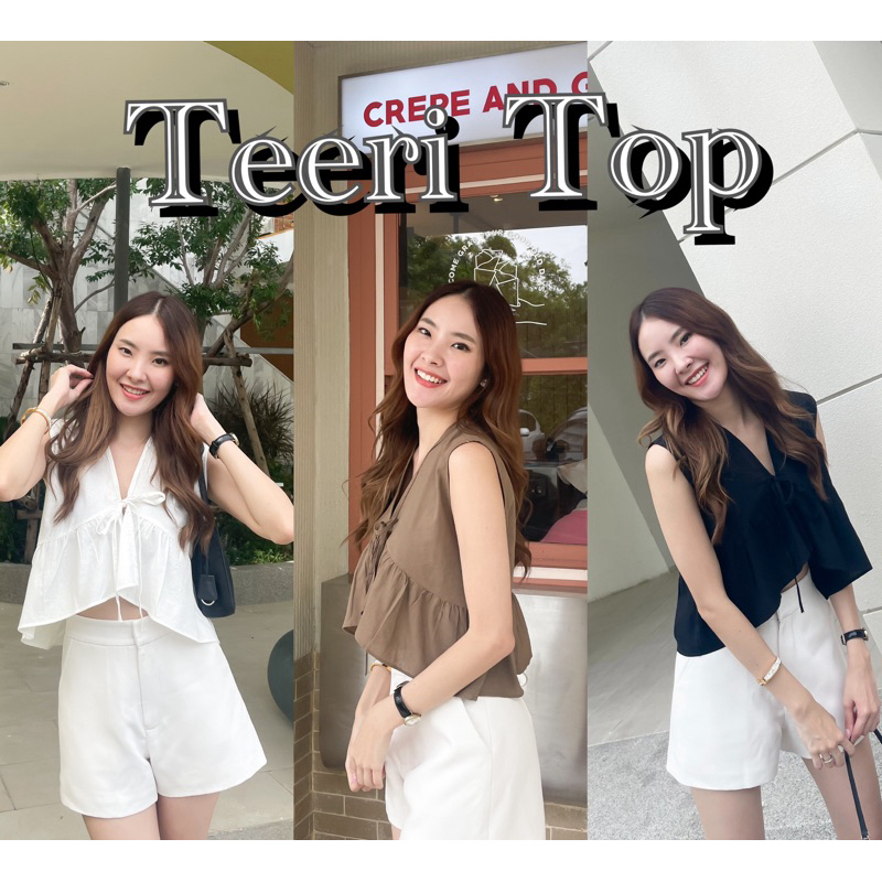 Teeri top เสื้อแขนกุดผูกโบว์ ผ้าลินิน | Shopee Thailand