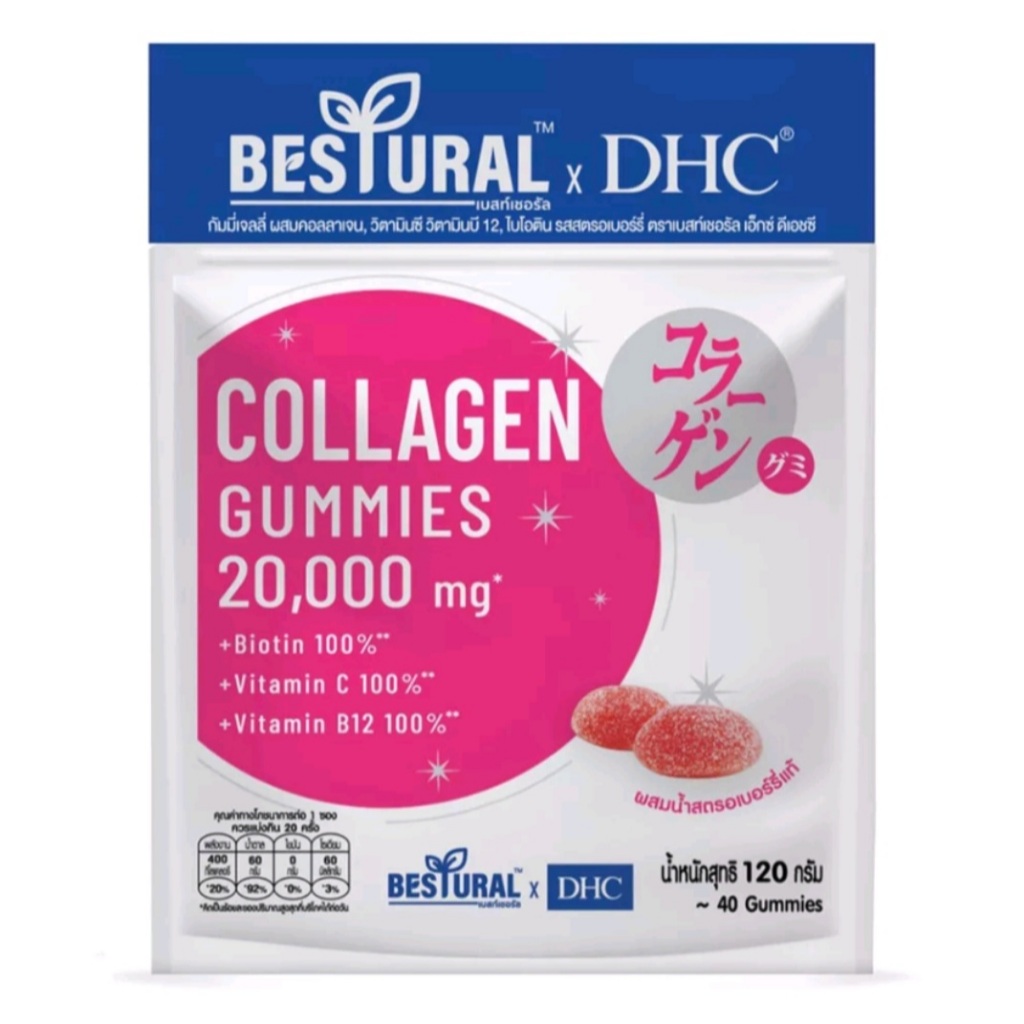 DHC Collagen Gummy คอลลาเจน กัมมี่ แบบเคี้ยว กลิ่นสตรอว์เบอร์รี (40 ...
