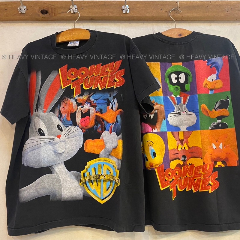 LOONEY TUNES Bugs Bunny ฟอกไบโอ ป้ายBootleg แท้ เสื้อการ์ตูน น่ารัก ...