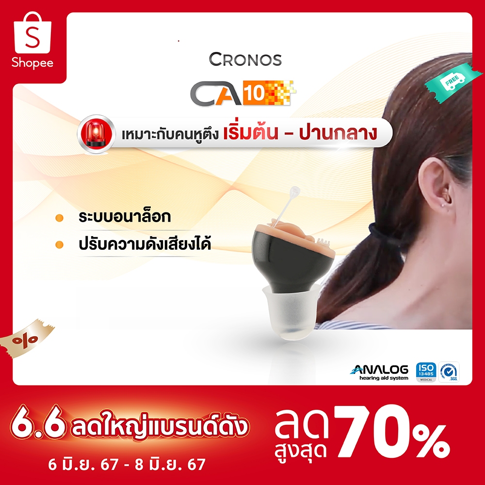 เครื่องช่วยฟังอนาล็อก CRONOS รุ่น CA10 แบบใส่ในช่องหู เครื่องช่วยฟังมอง ...