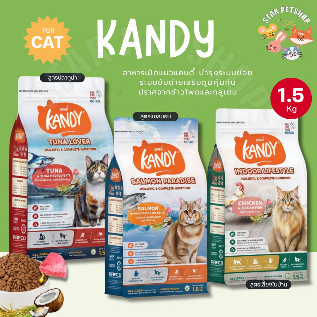 {แถมเปียกKandy1ซอง🔥} Kandy แคนดี้อาหารแมวโฮลิสติก สำหรับแมวทุกช่วงวัย ...