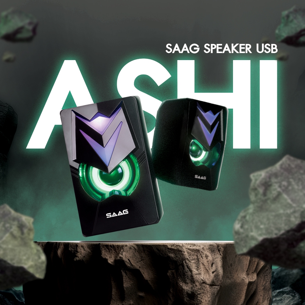 SAAG Speaker Ashi (D75) ลำโพงUSB 2.0CH with RGB flash light | Shopee ...